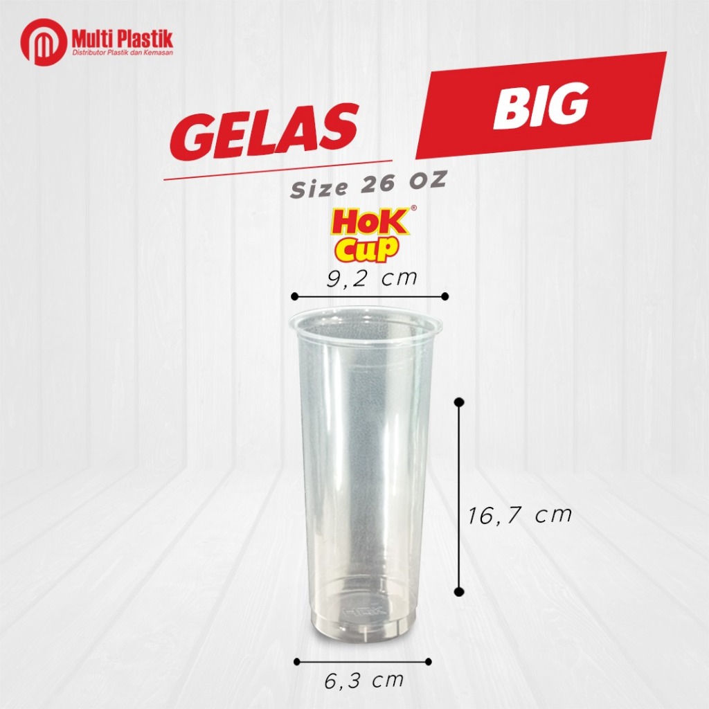 Jual HOK CUP BIG UKURAN 26 OZ 22 OZ 18 OZ I GELAS JUMBO I GELAS PLASTIK ...