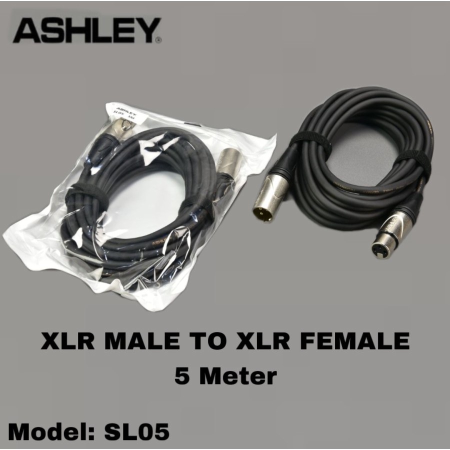 Jual KABEL ASHLEY SL05 CANON XLR FEMALE TO CANON XLR MALE, 5 METER ...