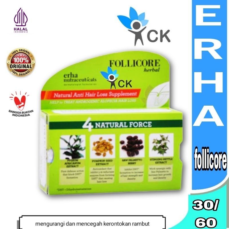 Jual ERHA FOLLICORE BOX ISI 30 / 60 - anti hair loss | Shopee Indonesia