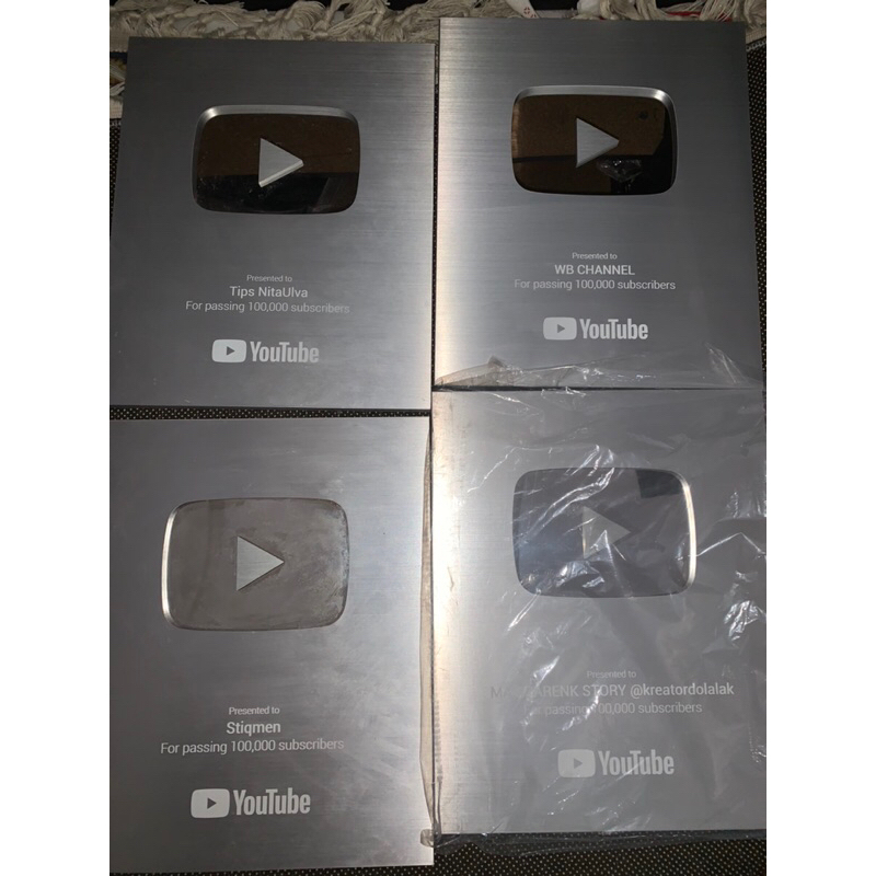Jual SILVER & GOLD PLAY BUTTON CHANNEL YOUTUBE ASLI BUKAN REPLIKA ...