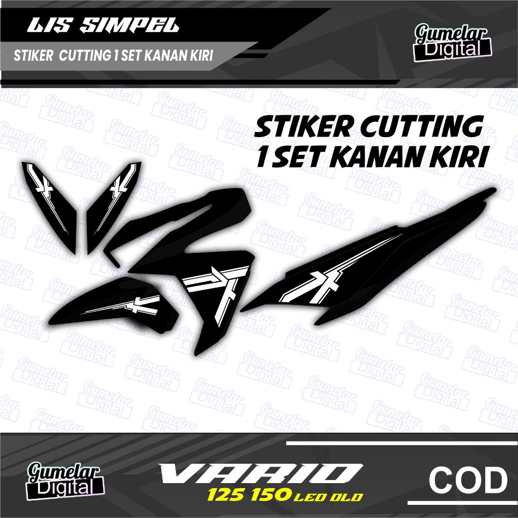 Jual CUTTING STIKER HONDA VARIO LED OLD 125 150 LIS SIMPEL 1 SUDAH DI ...