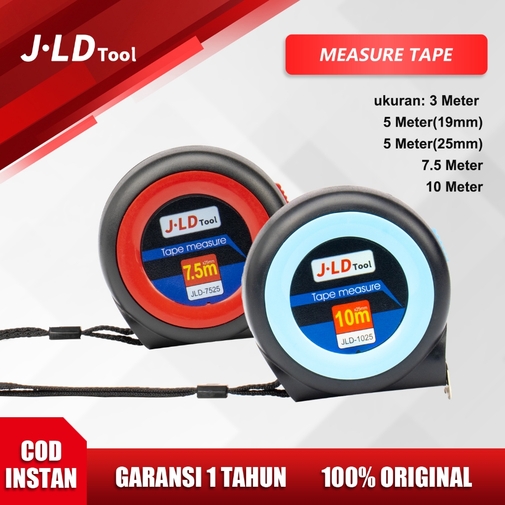 Jual JLD Measuring Tape Panjang 3-10meter Auto-Lock Meteran Tukang Inch ...