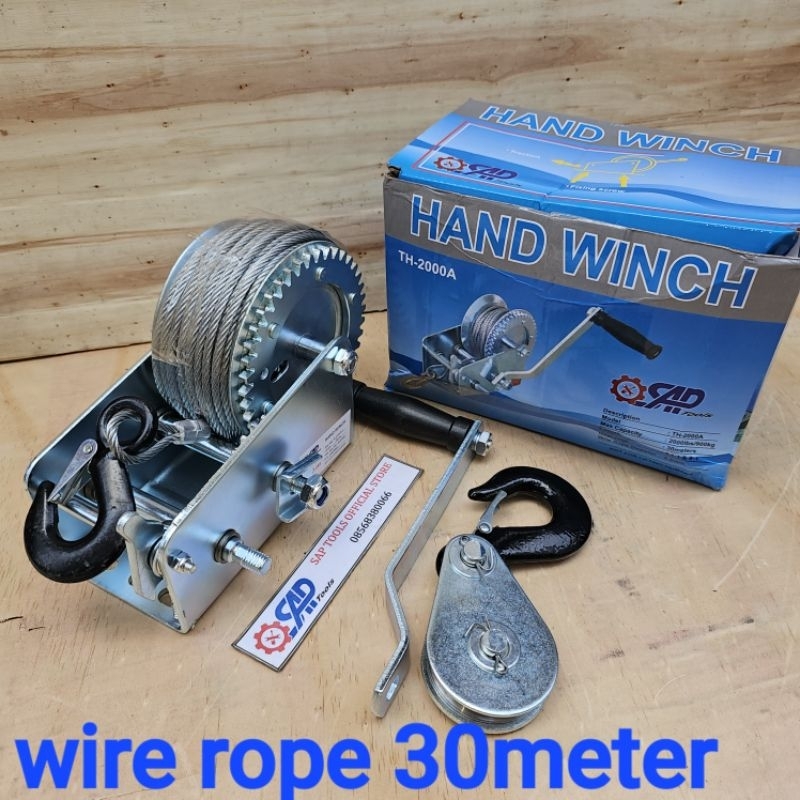 Jual hand winch 2000lbs katrol manual dua arah 1000kg pully 1ton ...