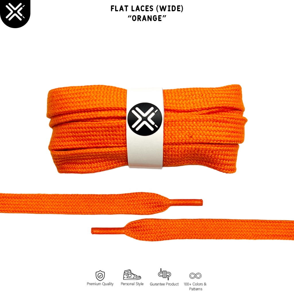 Jual Tali Sepatu Gepeng Lebar Orange / Tali Sepatu Besar | Shopee Indonesia