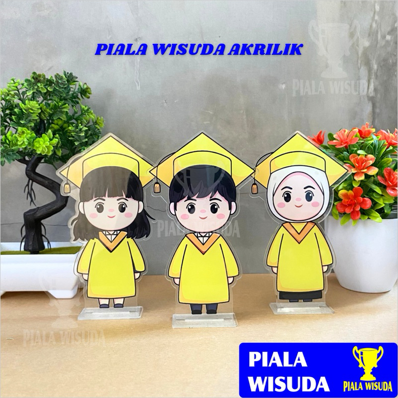 Jual [PRINT UV] Piala Wisuda Akrilik (Sarjana Kuning) 3MM Akrilik Saja ...