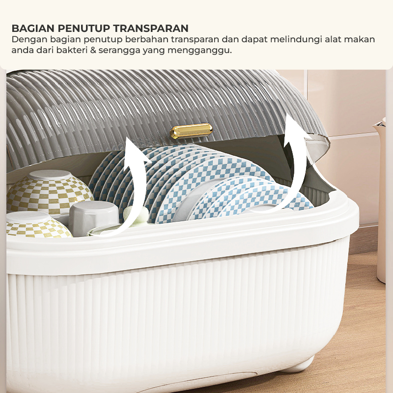 Jual Rak Piring Plastik Dengan Penutup Rak Pengering Mangkok/Sendok ...