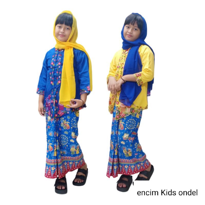 Jual Setelan Kebaya Encim Kids Ondel Include Selendang | Shopee Indonesia