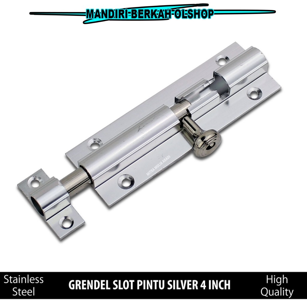 Jual Grendel Alumunium Slot Pintu Jendela 4 Inch / 9 cm perak / Kunci ...