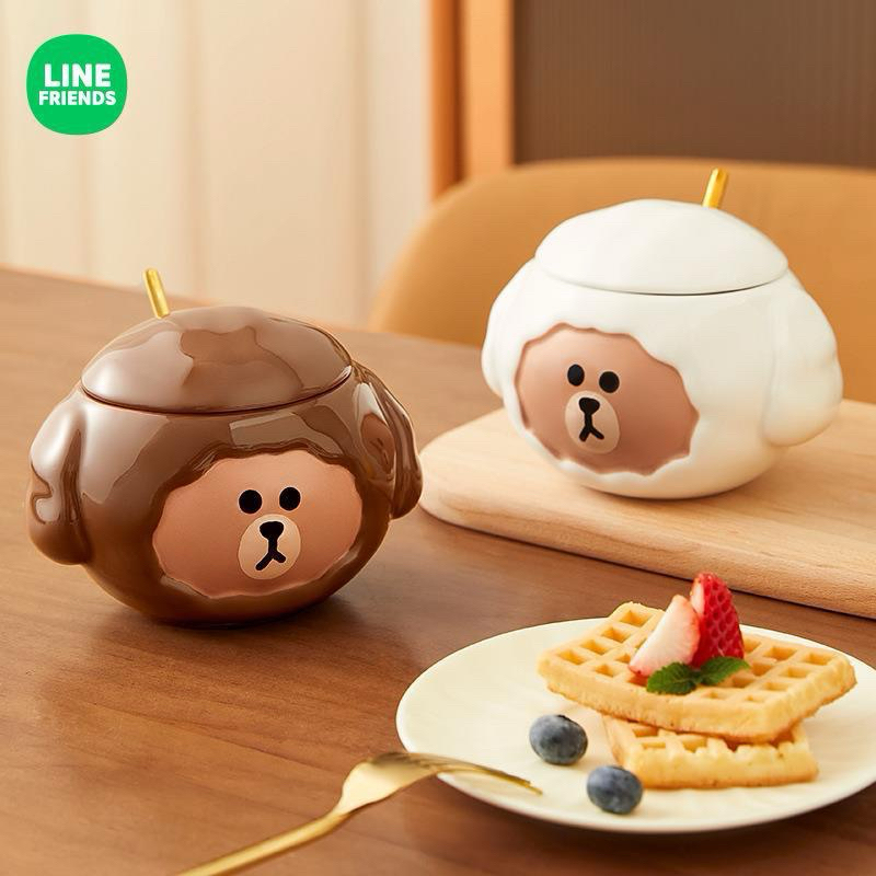 Jual ORIGINAL LINE FRIENDS MUG MANGKOK CEREAL SOUP BROWN CERAMIC LINE ...