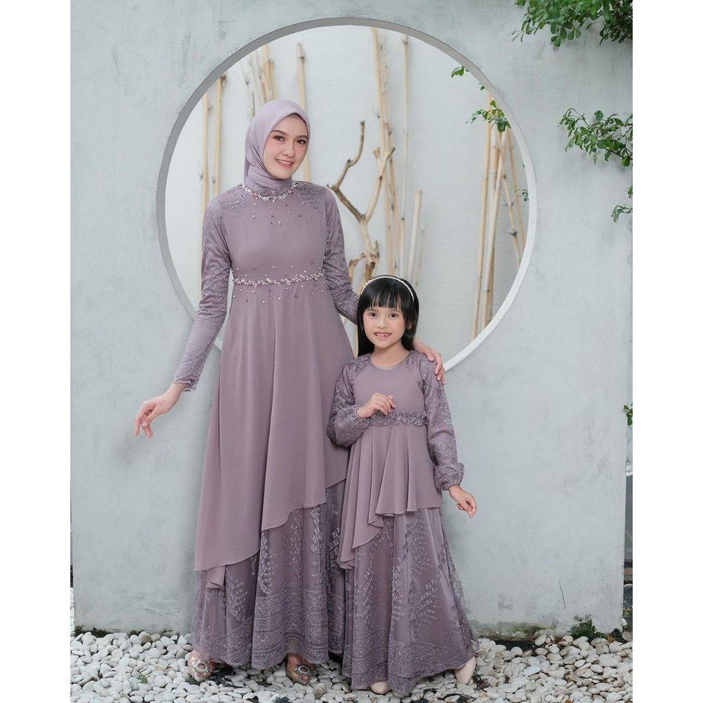 Jual Gamis Couple Ibu Anak Rena Series Gamis brukat wanita anak terbaru ...