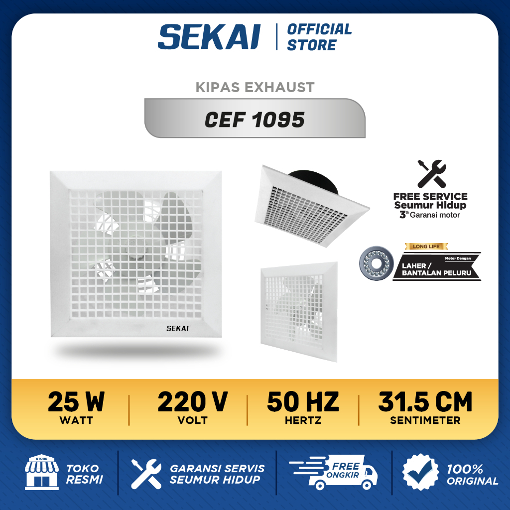 Jual Sekai CEF1095 Exhaust Fan 10 Inch Ceiling Plafond CEF-1095 ...
