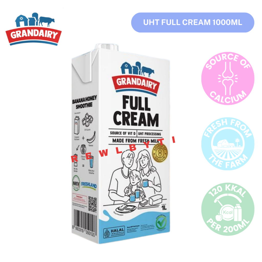 Jual GRANDAIRY SUSU UHT FULL CREAM 1 LITER | Shopee Indonesia