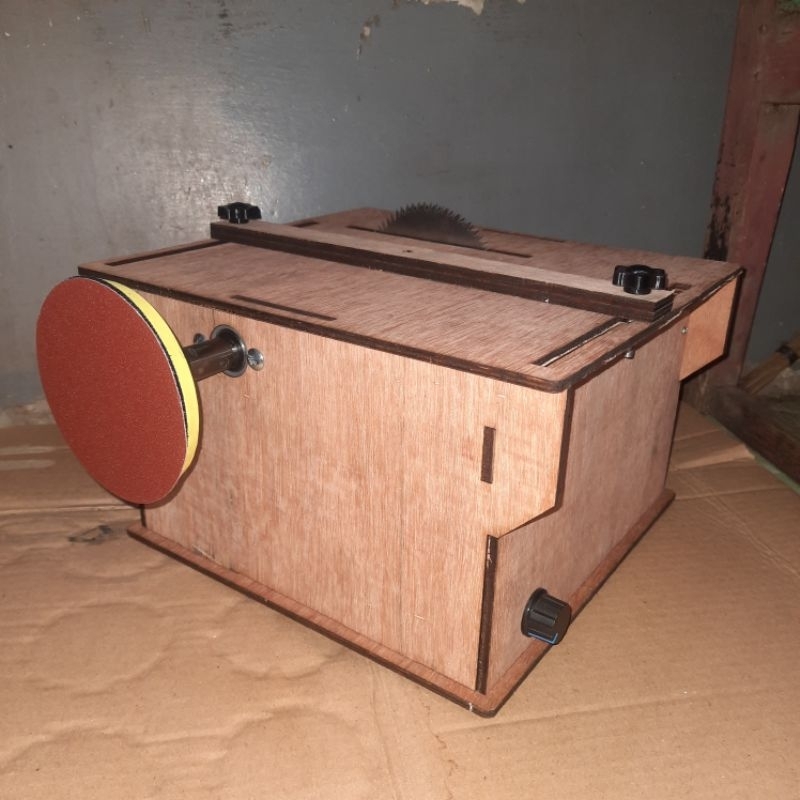 Jual Box Table Saw Mini DC12V 24V 5" Inch Cutting DIY Dinamo Motor 775 ...