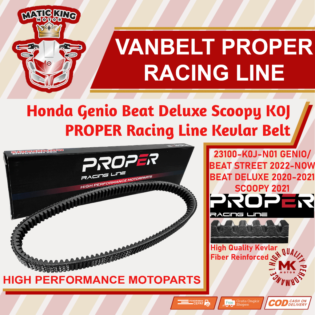 Jual Vanbelt V belt Fanbelt Genio Beat Deluxe Scoopy 2021 up New K0J ...