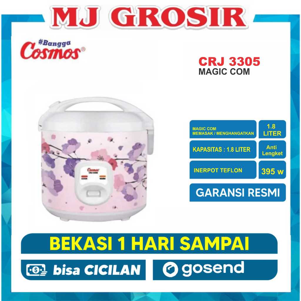 Jual PROMO MAGIC COM COSMOS CRJ 3305 TEFLON 1.8 LITER MURAH RICE COOKER ...