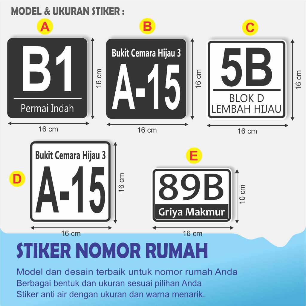Jual STIKER NOMOR RUMAH (BISA CUSTOM NAMA/NOMOR/ALAMAT) | Shopee Indonesia
