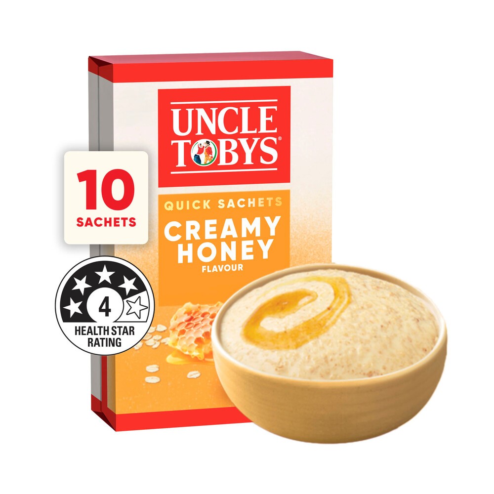 Jual Uncle Tobys Oats Quick Sachets Creamy Honey | 350g Australia ...