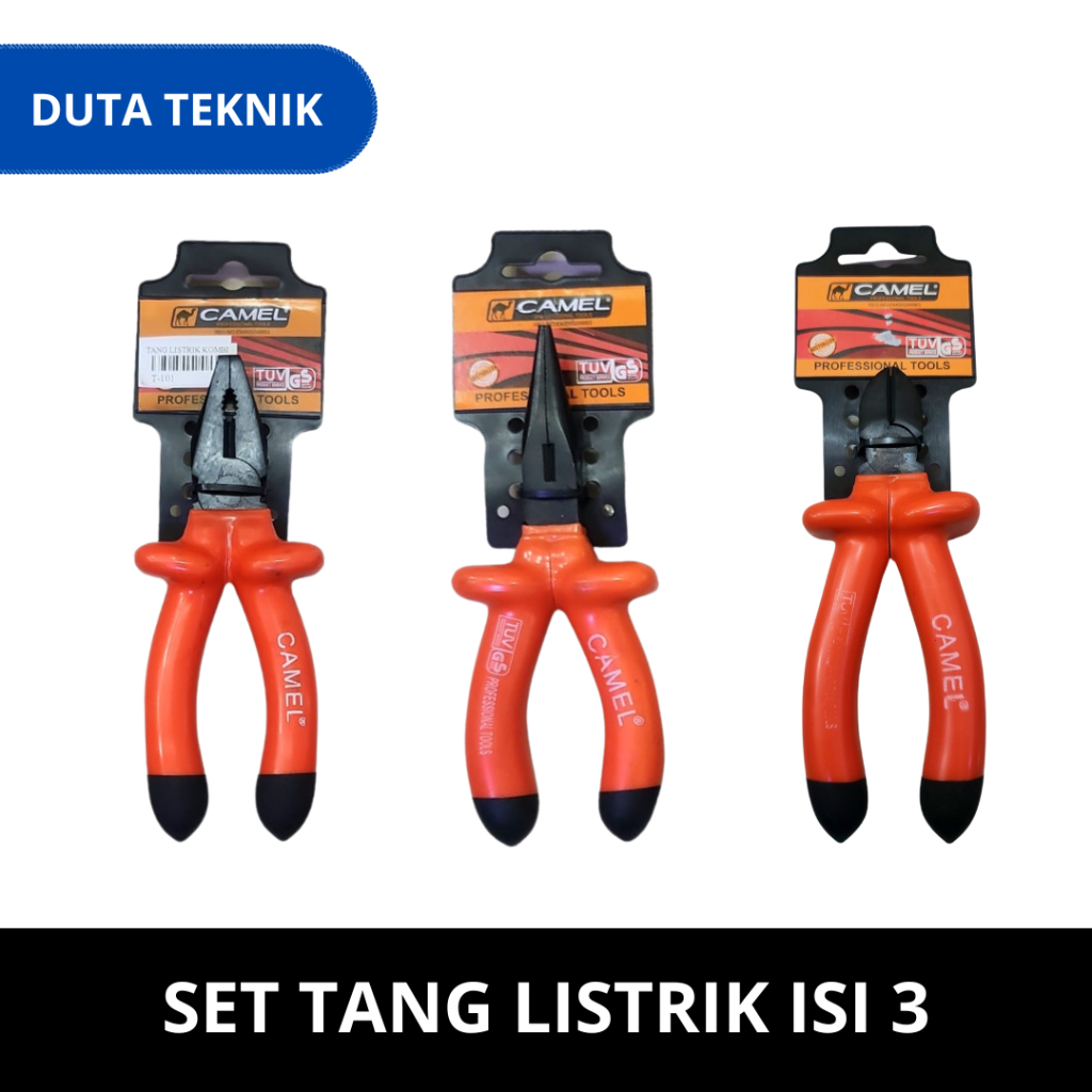 Jual SET 3 PCS Tang 6 inch CAMEL Tang Lancip Potong Kombinasi Kabel Elektronik | Shopee Indonesia