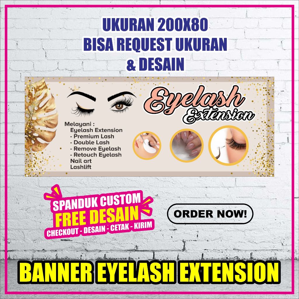Jual Spanduk/Banner Eyelash & Nail Art Ukuran 200x80 CUSTOM Free Desain ...