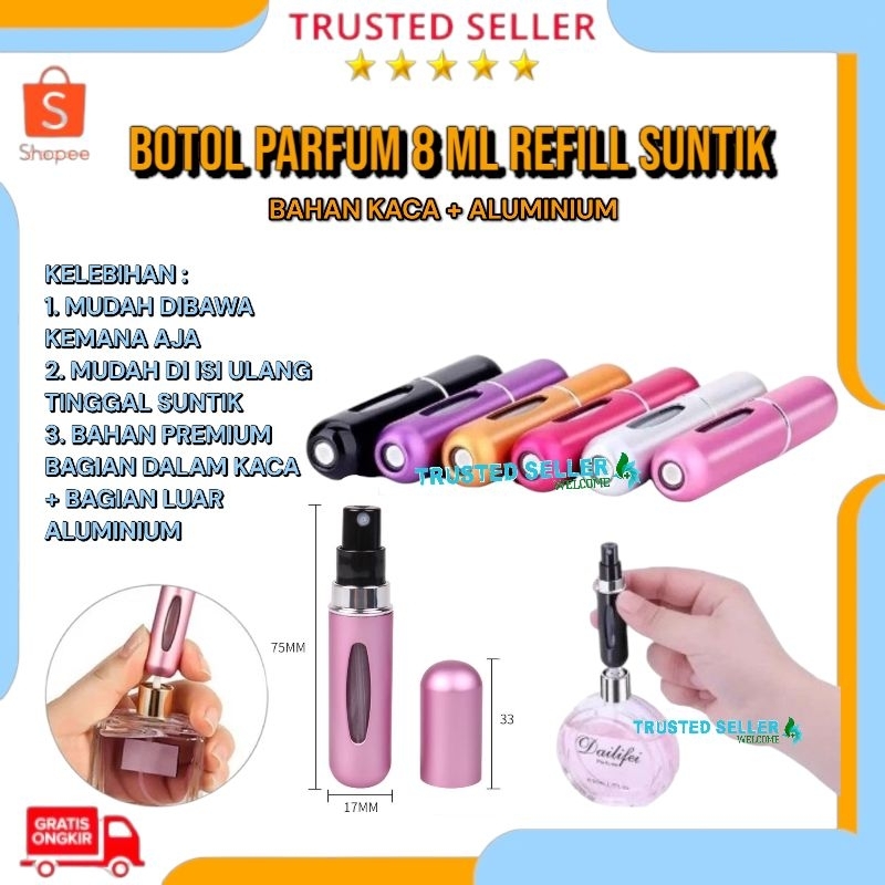 Jual Botol Parfum Mini Kaca Aluminium Semprot 5ml Travel Wadah Refill ...