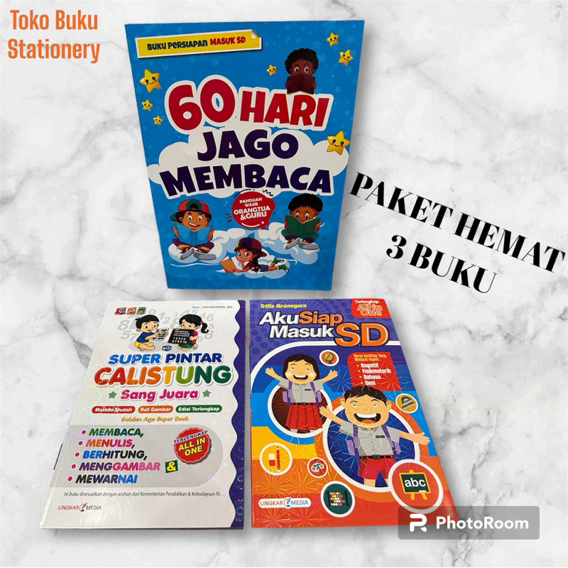 Jual PAKET HEMAT 3 BUKU PERSIAPAN MASUK SD / LATIHAN MEMBACA & BELAJAR ...