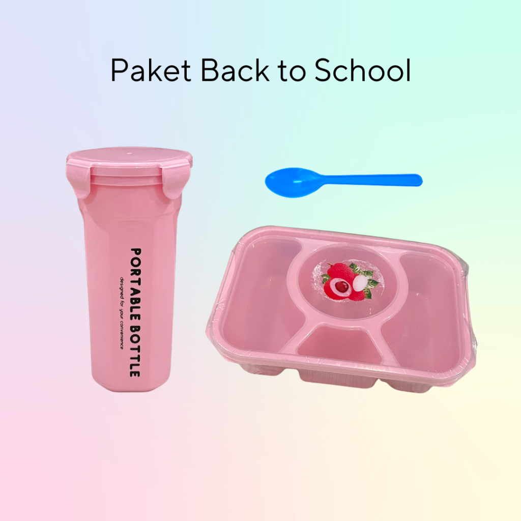 Jual Paket Back To School Set Kotak Makan dan Botol Minum | Lunch box dan Tumbler | Shopee Indonesia
