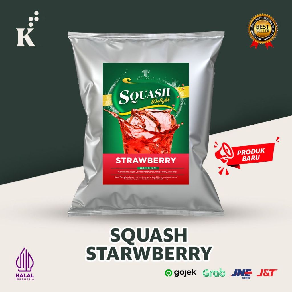 Jual Bubuk Minuman Squash Strawberry Javaland 1kg | Shopee Indonesia