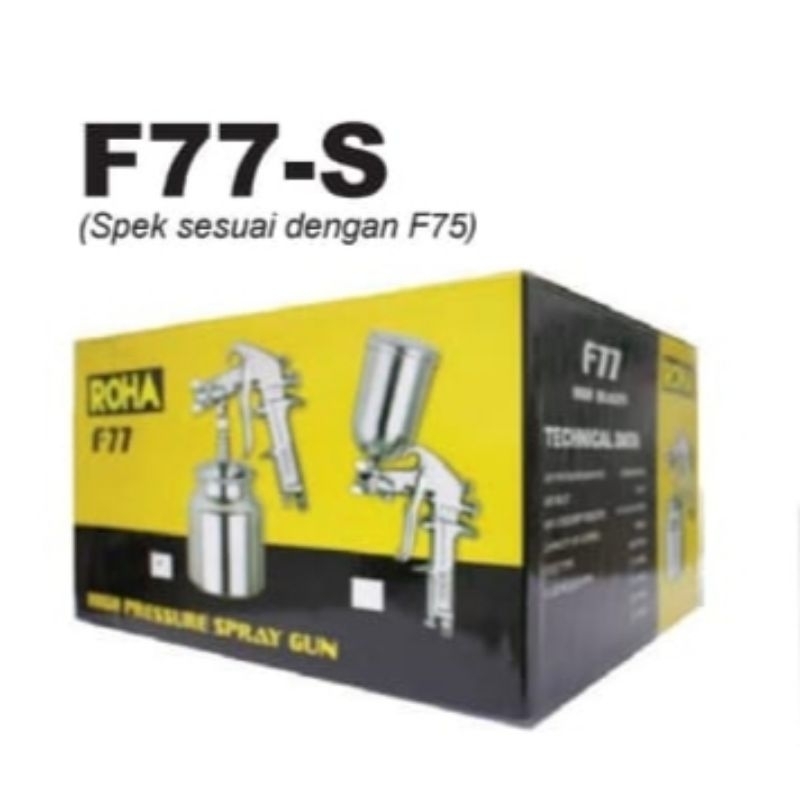 Jual ROHA Spray Gun Tabung Bawah F77-S Air Gun Tabung Bawah F77-S ROHA ...
