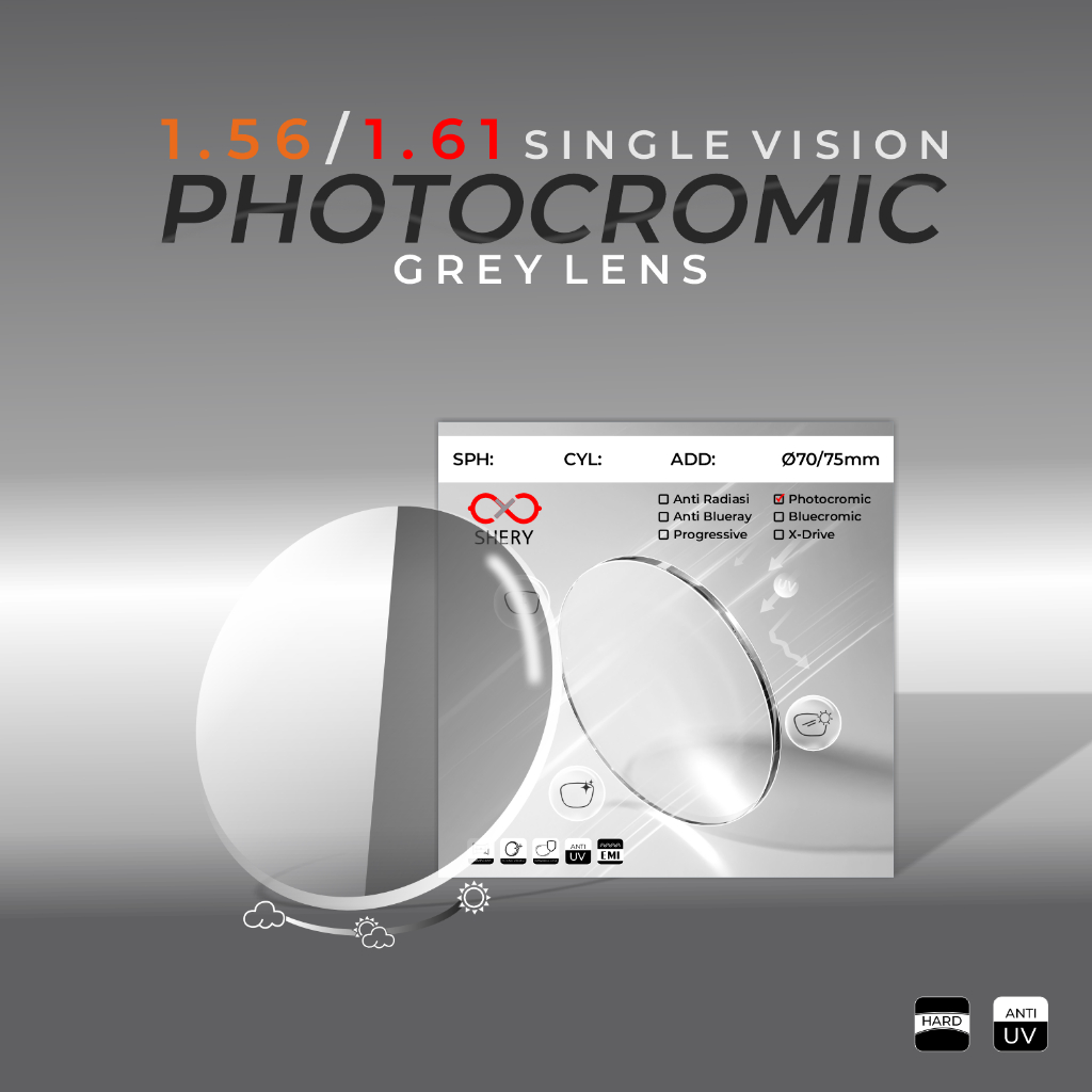 Jual Lensa Grosir Photocromic Grey Index 1.56/1.61 Minus / Cylinder ...