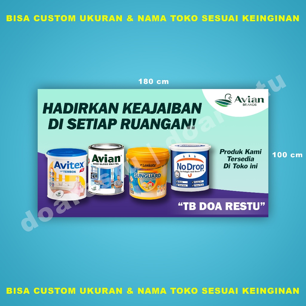 Jual Spanduk Brand Toko Bangunan Nippon Paint , Rucika, Semen Gresik ...