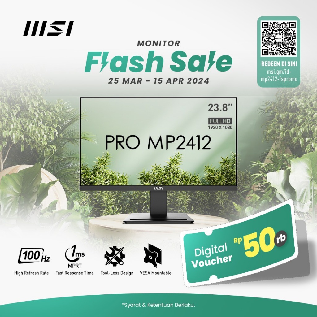 Jual Monitor MSI LED PRO MP2412 - Full HD 24" Inch | Shopee Indonesia