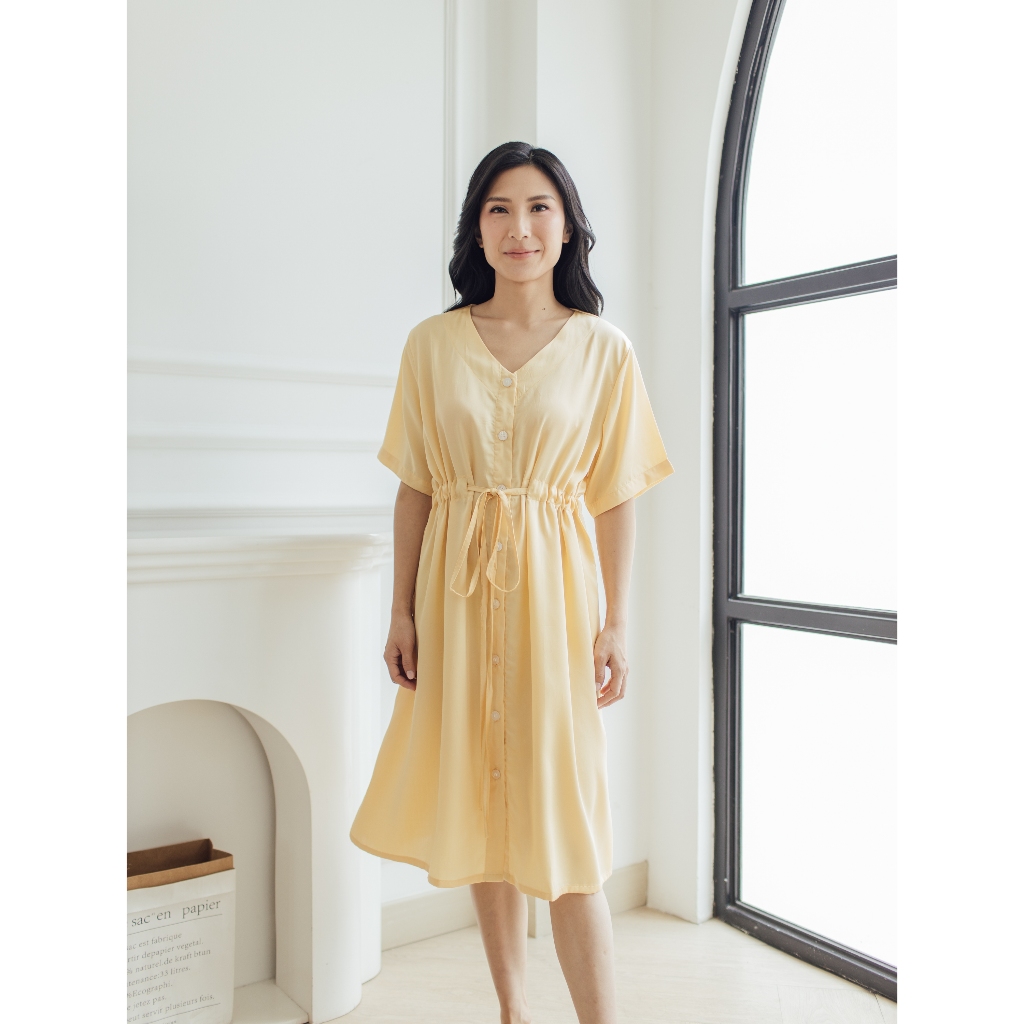 Jual Fleur de Coton x Wella Lee - Juno Dress/Outer - Yellow | Shopee ...