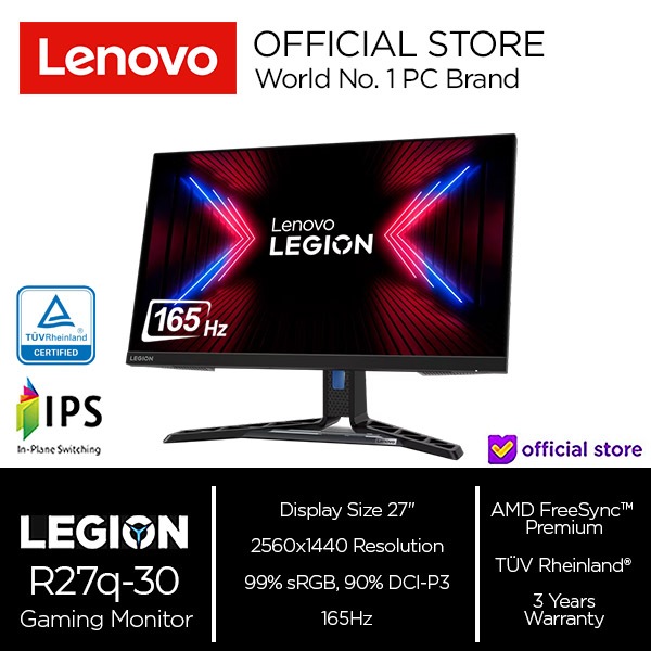 Jual Monitor Gaming Lenovo Legion R27q-30 IPS 165Hz 0.5ms 99%sRGB ...
