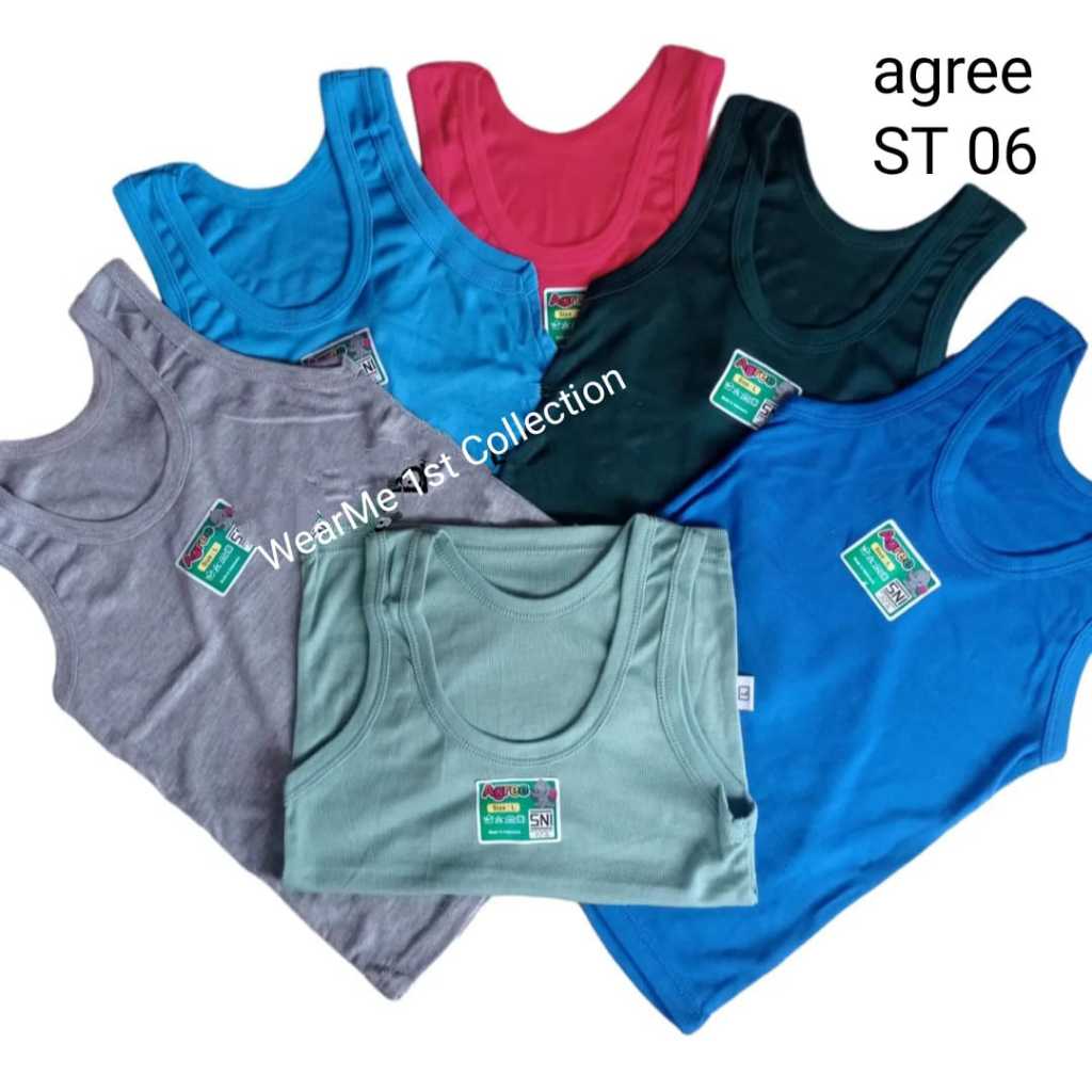 Jual TERBARU !!! 6 PCS SINGLET ANAK LAKI-LAKI/SINGLET ANAK PEREMPUAN POLOS USIA 1-9 TAHUN (WARNA ...