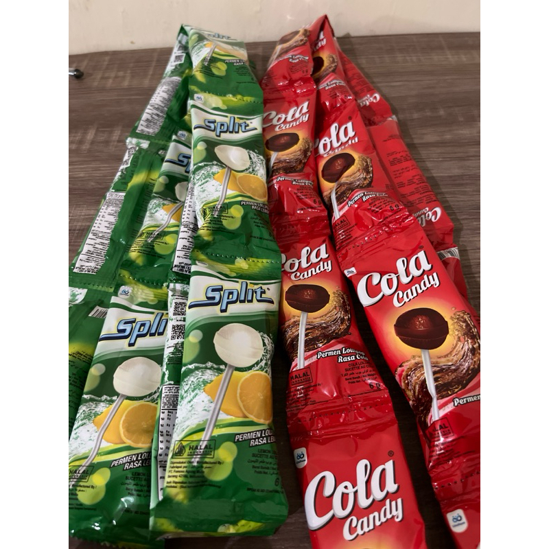 Jual Permen Lolipop Split/ Cola Candy Perenceng Isi 12 Pcs | Shopee ...