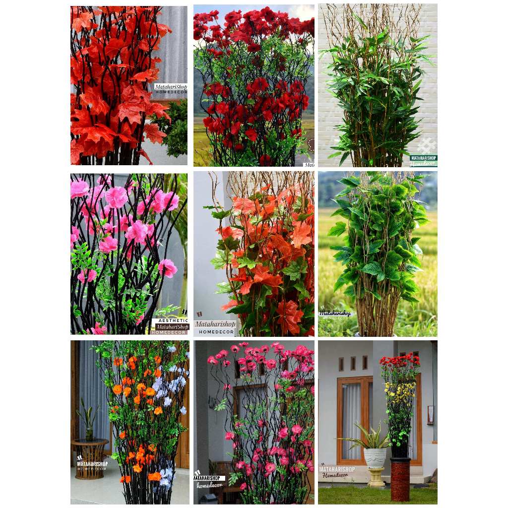 Jual BAMBU ULIR 15 BATANG BERBAGAI MACAM TIPE BUNGA & DAUN 190 cm ...