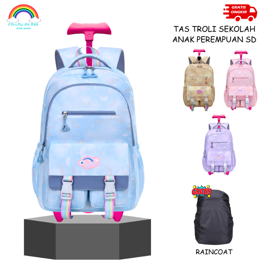 Jual tas koper anak perempuan sekolah sd remaja ransel troli dorong anak cewek FMB LP2-3 ...