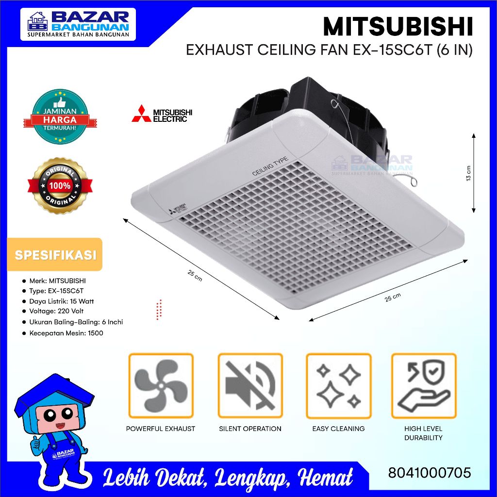 Jual Mitsubishi - Kipas Ventilasi / Exhaust Fan / Hexos Ex 15Sc6T ...
