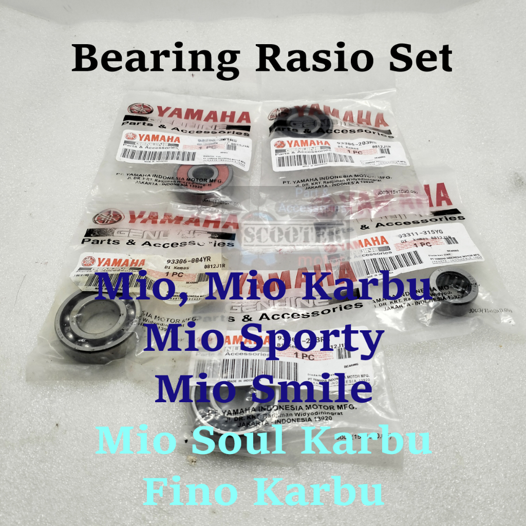 Jual Paket Bearing Rasio Set 5TL Yamaha Mio Karbu Sporty Smile Soul ...