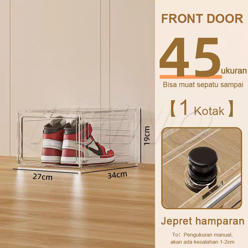 Jual HEINO Kotak Sepatu Lipat Transparan Tebal Shoes Storage Box ...