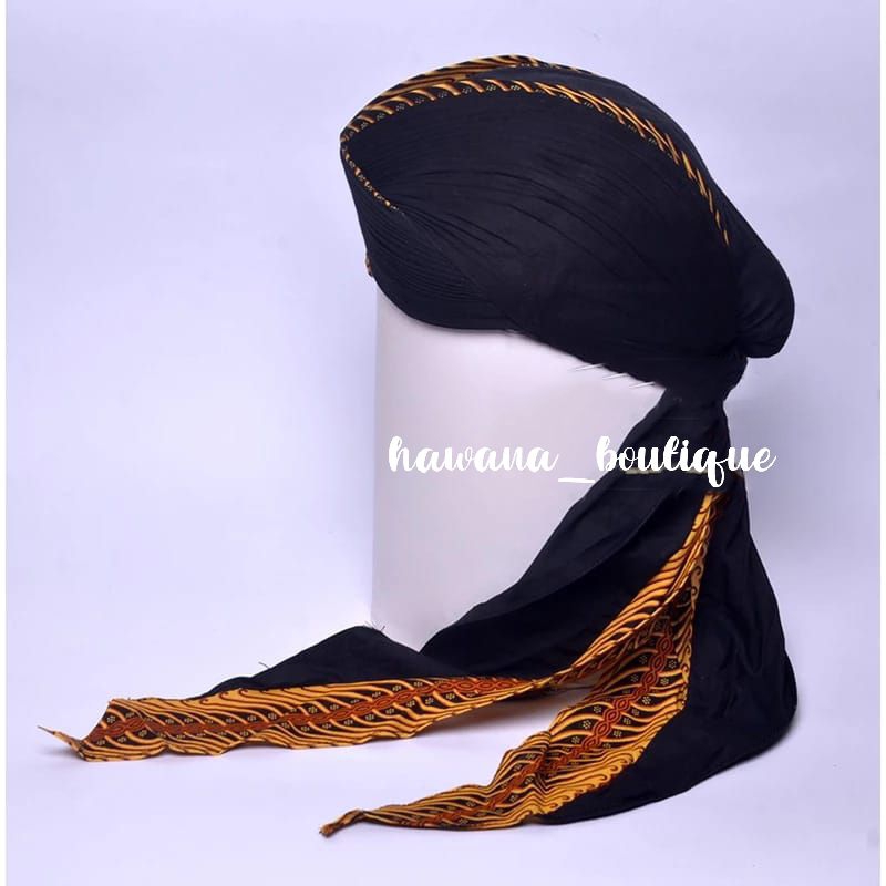 Jual Blangkon Jogja Lipat Dewasa Motif Samurai Full Batik Kuning Ekor ...
