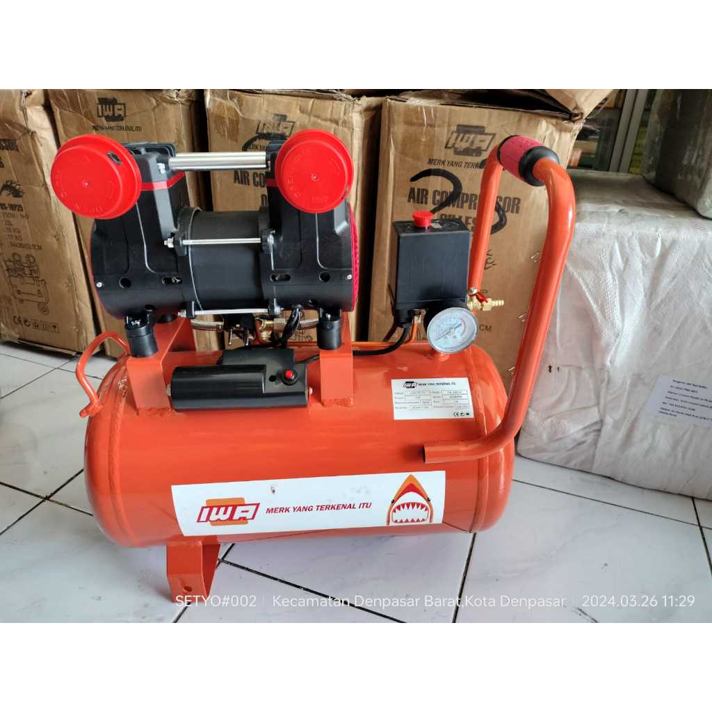 Jual IWA Tools Mesin Kompresor 25 Liter 1 HP Air Compressor Pressure 8 ...