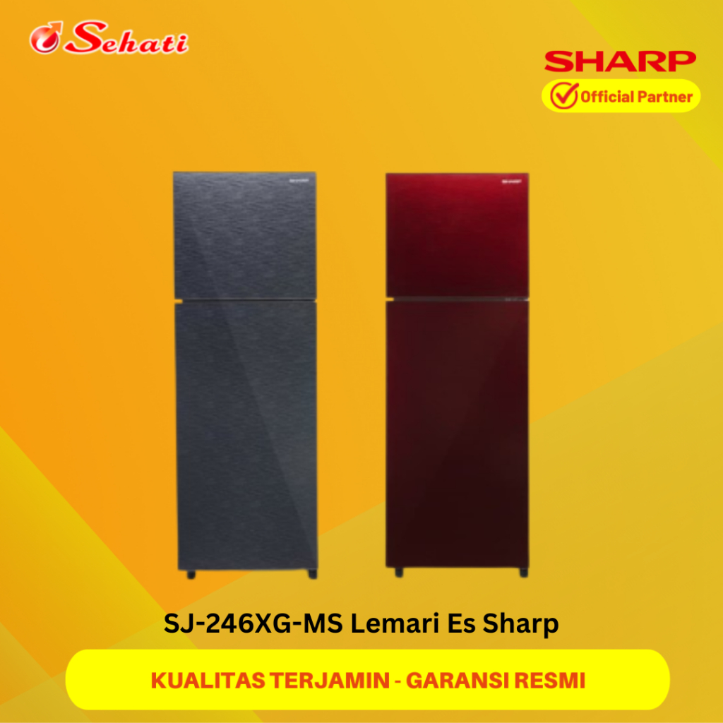 Jual SHARP Lemari Es 2 Pintu SJ-246XG-MS/R Lemari Es Sharp 205 Liter 100 Watt Extra Big Freezer ...