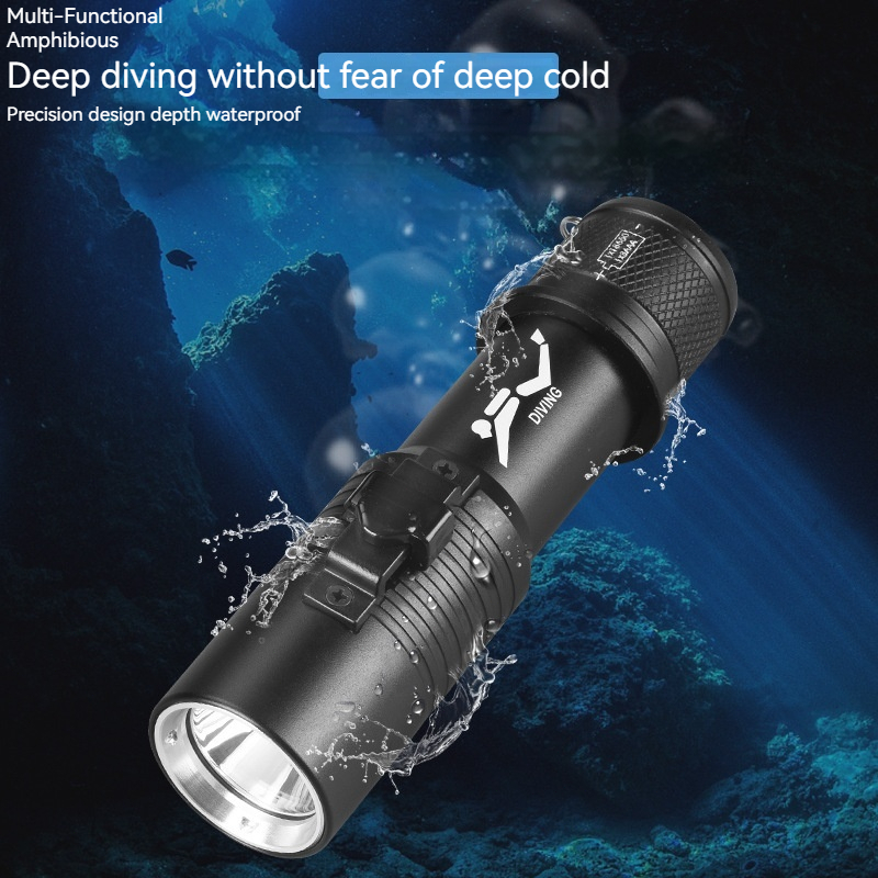 Jual Paket Senter Selam Diving LED T6 Scuba Dive Waterproof 200M 1200 Lumens | Shopee Indonesia