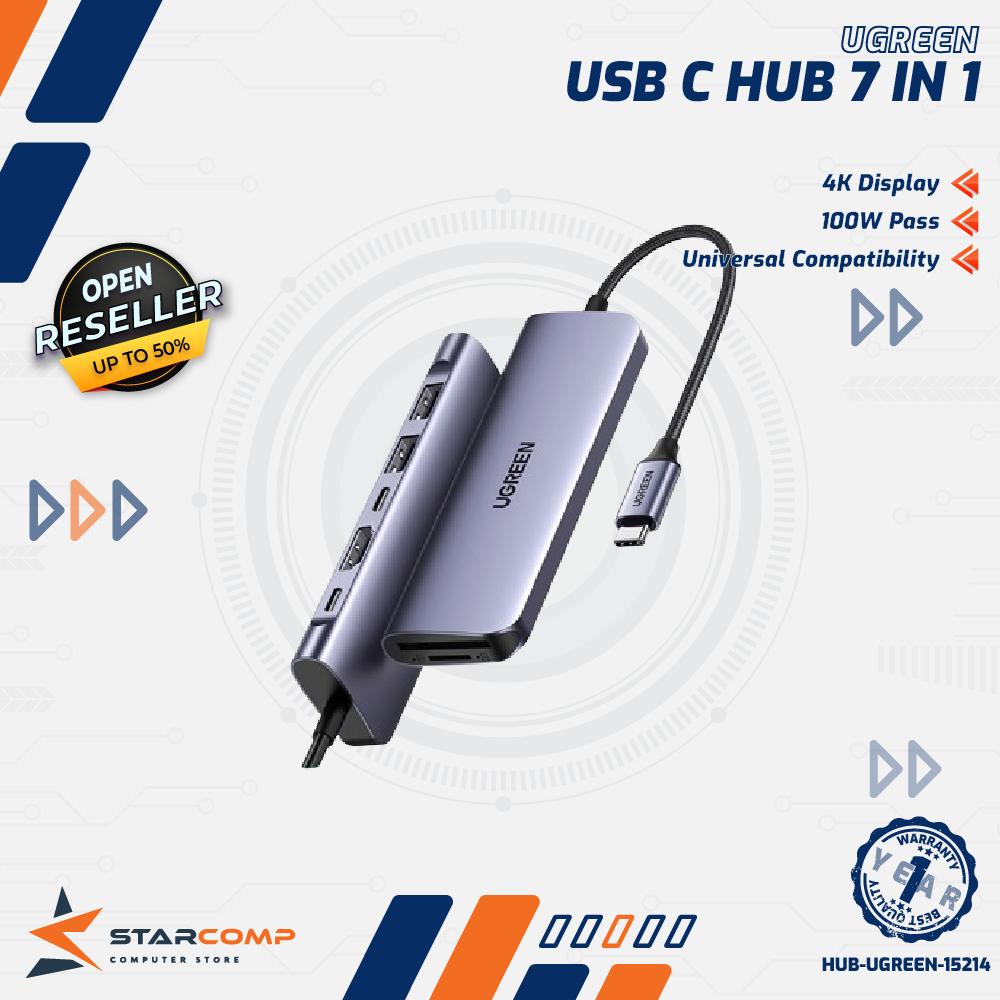 Jual UGREEN 15214 7in1 Hub USB Type C to HDMI USB 3.0 SD TF Card 4K ... Jual UGREEN 15214 7in1 Hub USB Type C to HDMI USB 3.0 SD TF Card 4K ...