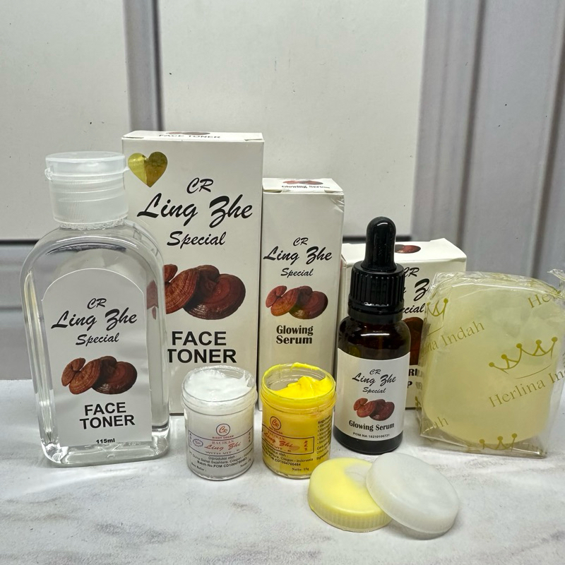 Jual PAKET LENGKAP CREAM LING SHI 5in1 ( cream siang,malam,sabun,serum ...