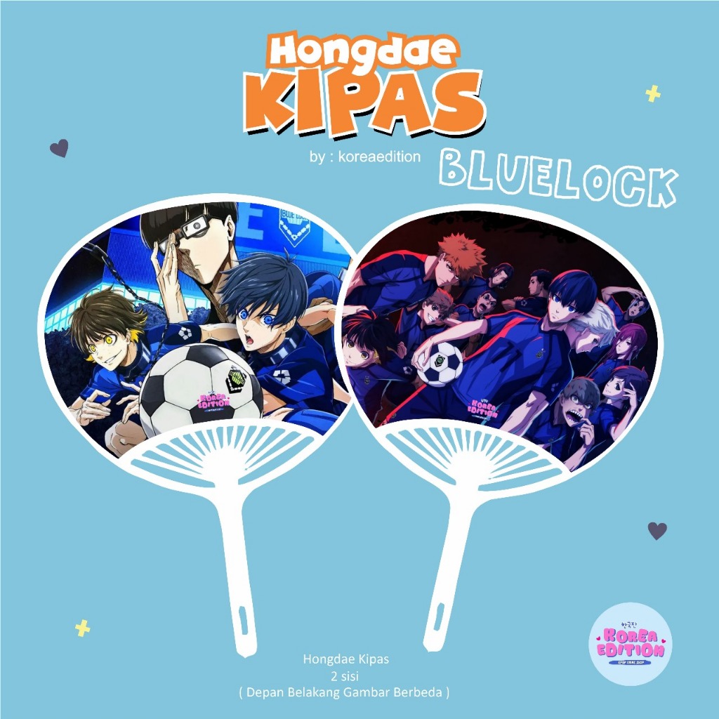 Jual Kipas Hongdae Uchiwa Anime Hand Fan Kerang Attack On Titan Blue ...