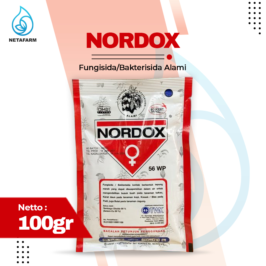 Jual Pestisida Fungisida Bakterisida NORDOX 56WP - 100gram | Shopee ...