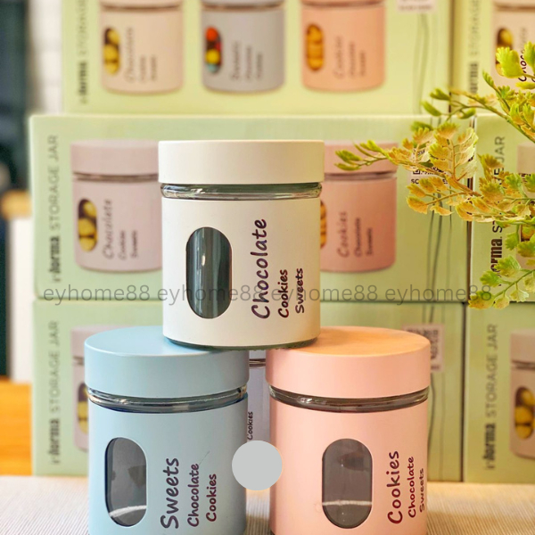 Jual INFORMA HALSTON Glass Jar Toples Estetik Tempat Kue Makanan ...