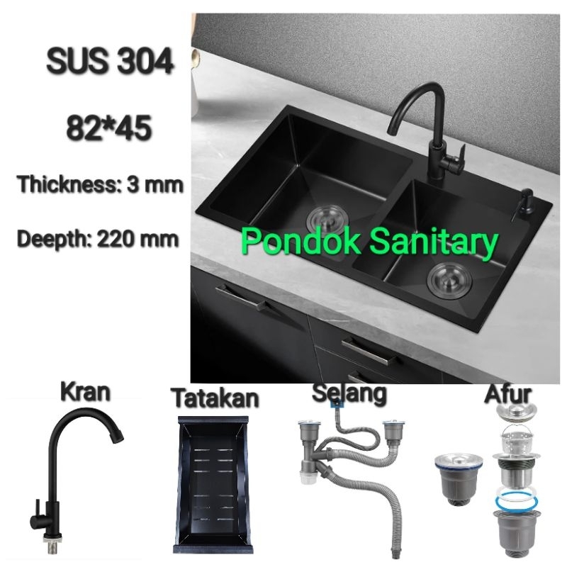 Jual Kitchen Sink 82x45/ Bak Cuci Piring 2 Lubang Premium Super Tebal ...